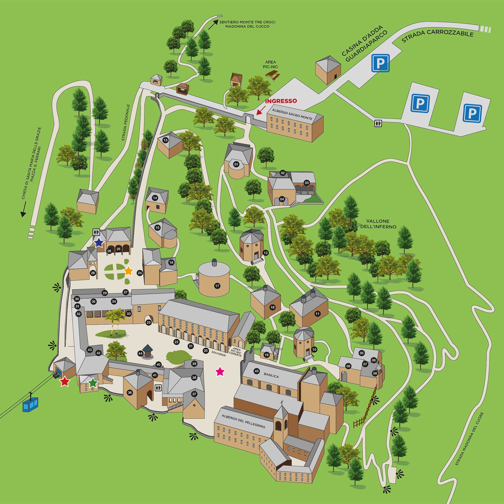 Mappa del Sacro Monte - Sacro Monte di Varallo